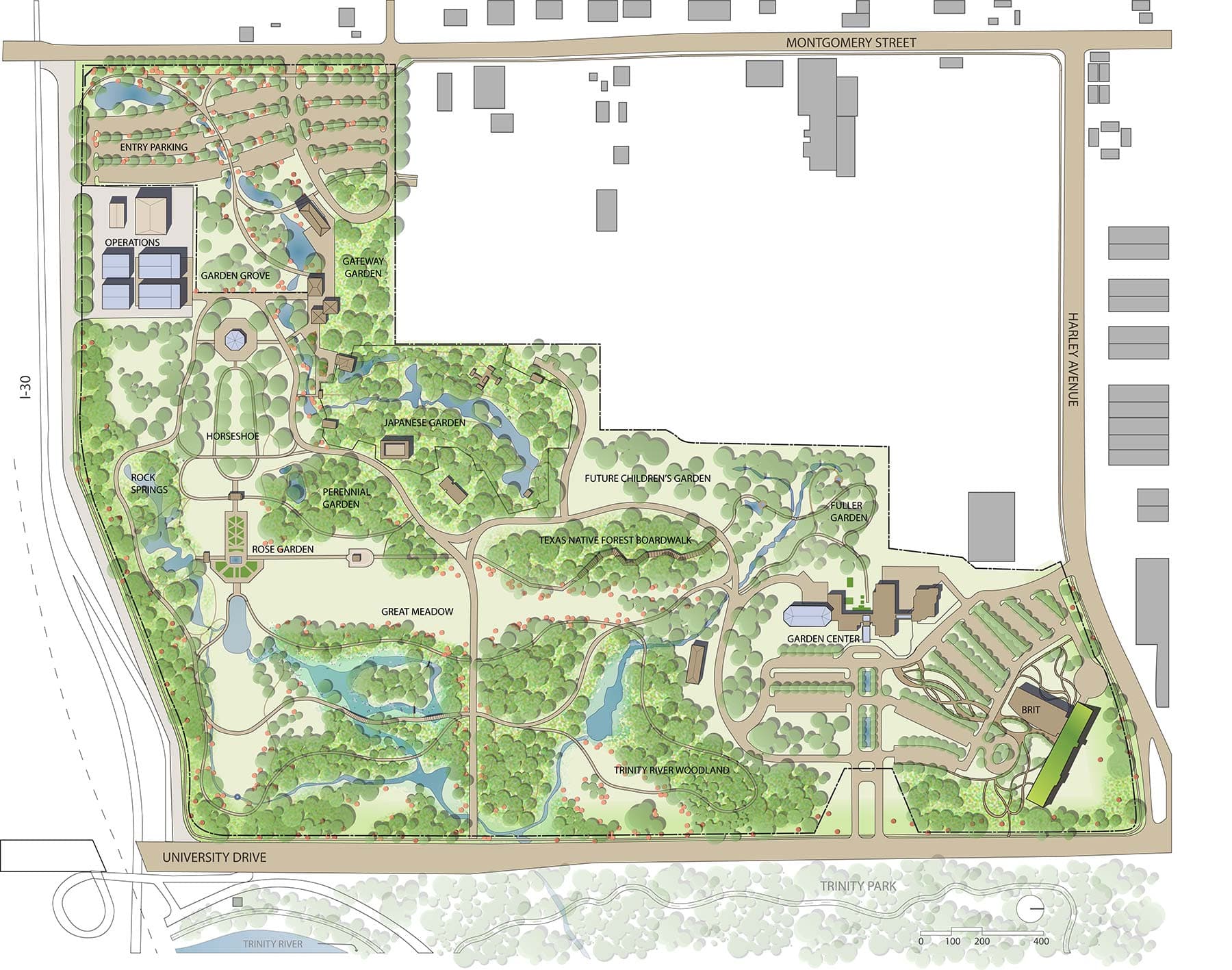 Fort Worth Botanic Gardens | BRIT Master Plan | Bennett Partners